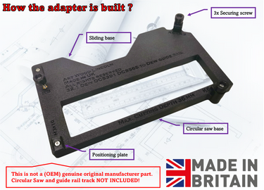 Dewalt DCS391 DCS565 circular saw adapter guide rail base compatible w ...